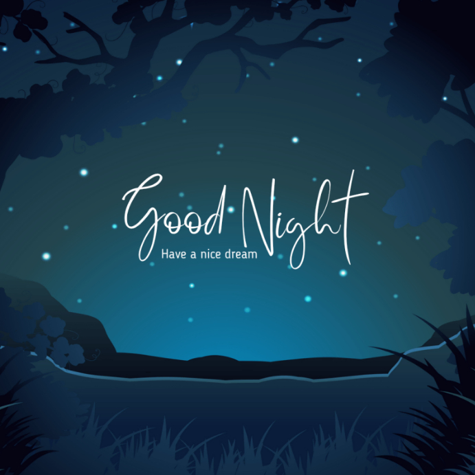 Plantilla de Blue Good Night Dream Greeting Template – Peaceful Night ...