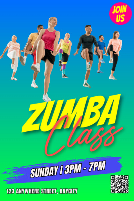 Copy of Blue Gradien Zumba Classes Poster | PosterMyWall