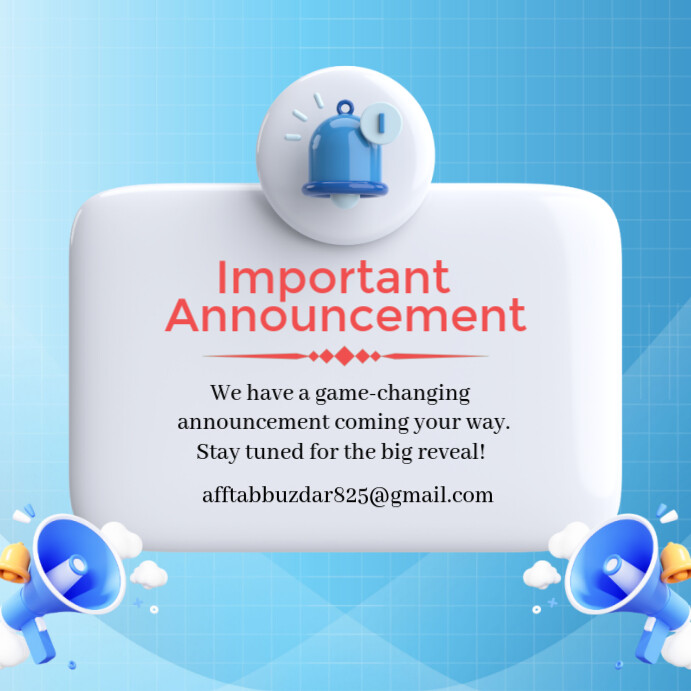 Copy of Blue Gradient Announcement Notice Instagram Post | PosterMyWall