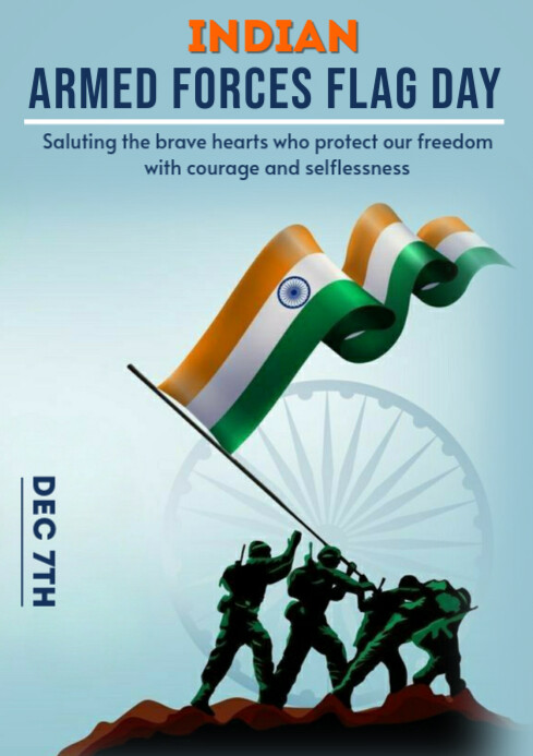 Copy of Blue Gradient Armed Forces Flag Day A4 | PosterMyWall