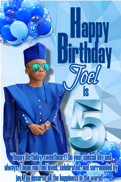 Blue Gradient Birthday Celebration Poster Template | PosterMyWall