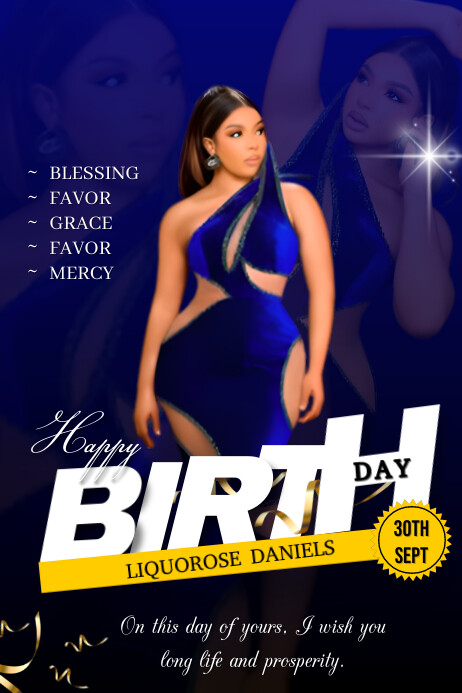 Copy of Blue Gradient Birthday Wish Flyer Poster | PosterMyWall