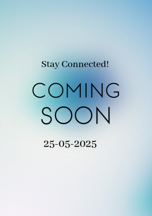 Blue Gradient Coming Soon Announcement A4 Template | PosterMyWall