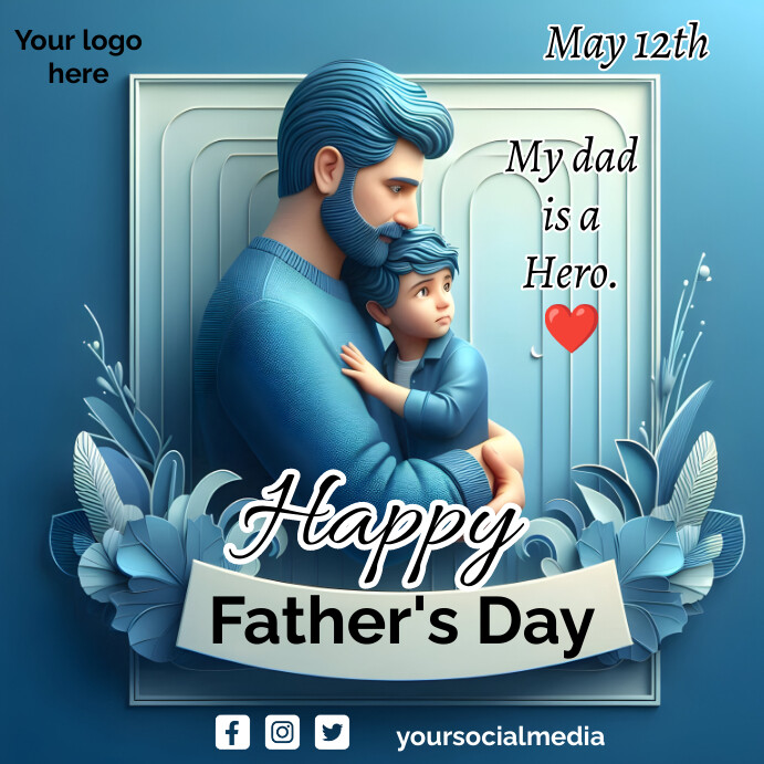 Blue Gradient Father's Day Celebration Backgr Template | PosterMyWall