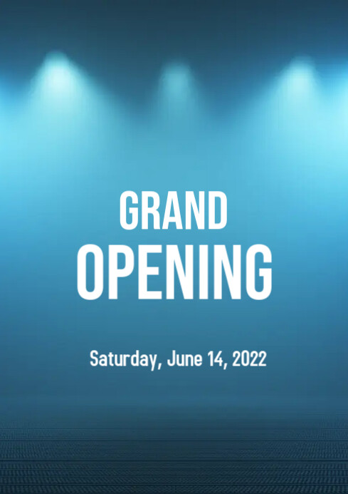 Blue Gradient Grand Opening Ceremony A4 Template | PosterMyWall