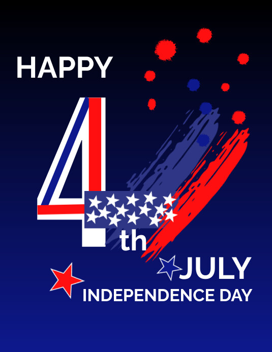 Blue Gradient Happy 4th July Flyer (us Letter Template | PosterMyWall