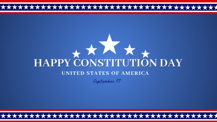 Blue Gradient Happy Constitution Day Youtube Thumbnail Template | PosterMyWall