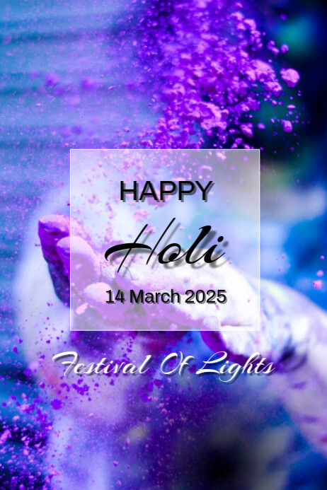 Blue Gradient Happy Holi Poster Template | PosterMyWall