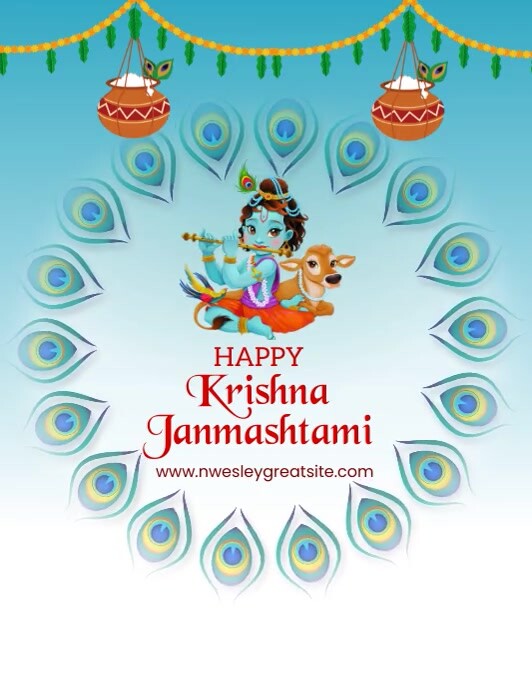 Copy of Blue Gradient Krishna Janmashtami Flyer (us L | PosterMyWall