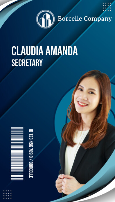 Blue Gradient Modern Professional Id Card Bus Template | PosterMyWall