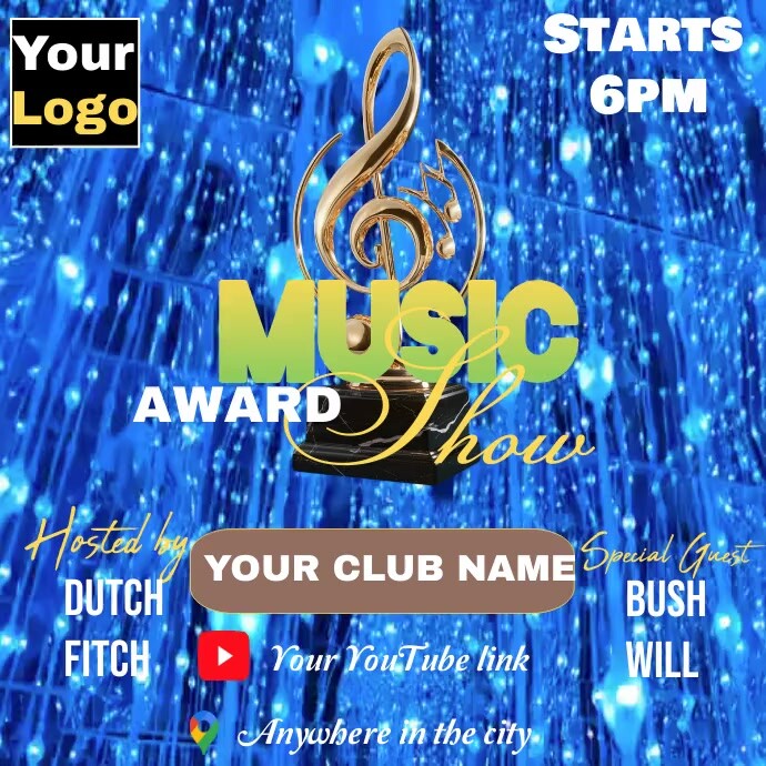 Copy of Blue Gradient Music Award Show Square (1:1) | PosterMyWall