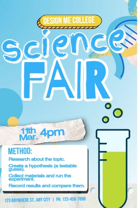 Blue Gradient Science Fair Poster Template | PosterMyWall