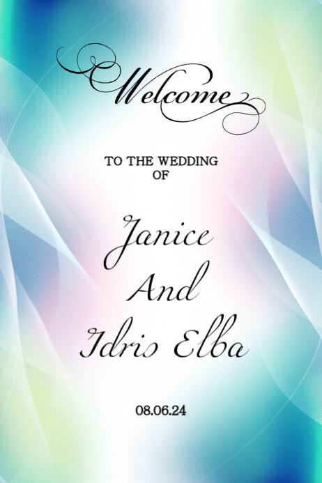 Blue Gradient Welcome To Wedding Poster Template | PosterMyWall