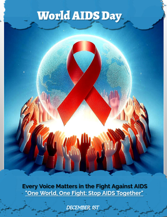 Modèle Blue Gradient World Aids Day Flyer (us Letter) | PosterMyWall