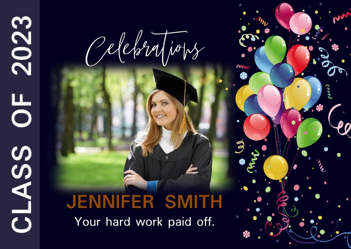 Blue Graduation Card Template | PosterMyWall