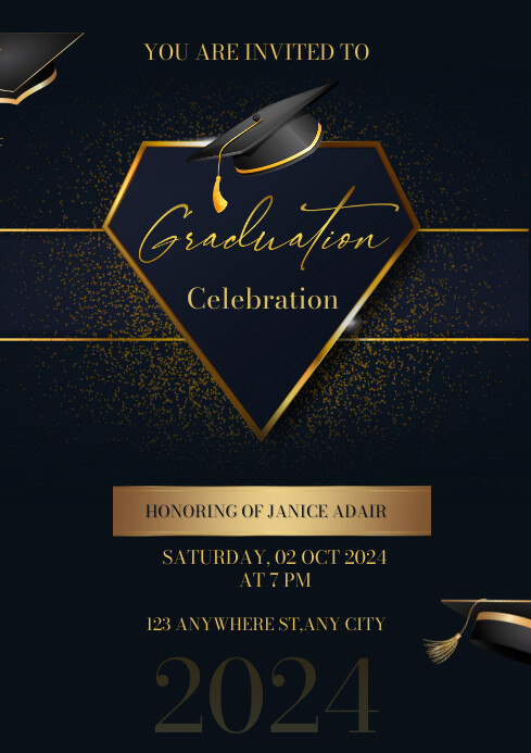 Kopya ng Blue Graduation Celebration A4 | PosterMyWall