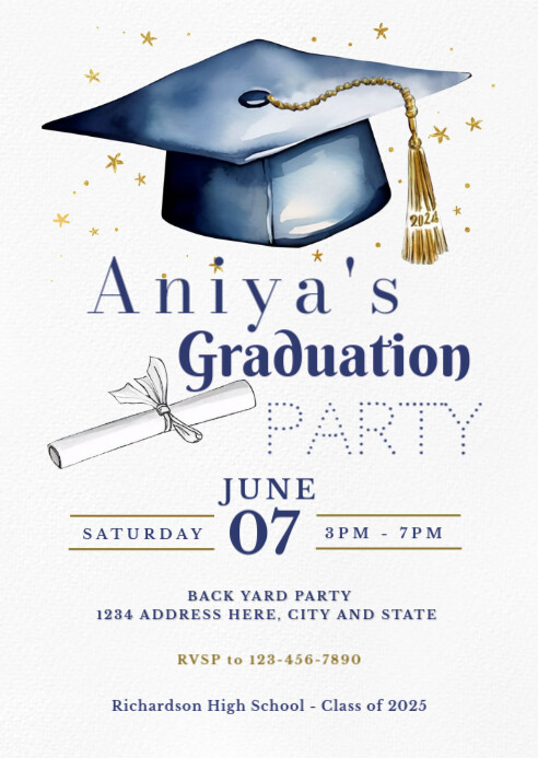 blue graduation party invitation | PosterMyWall