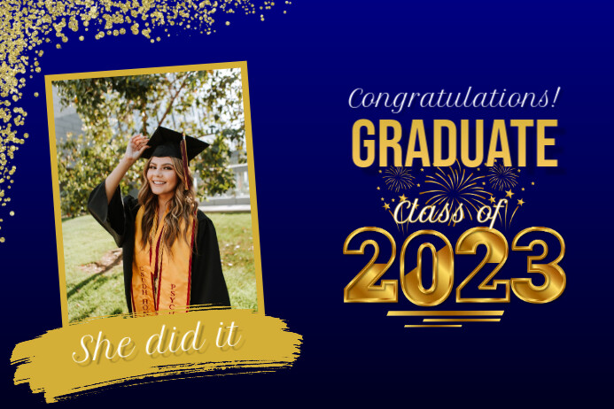 Blue Graduation Party Yard Sign Template | PosterMyWall