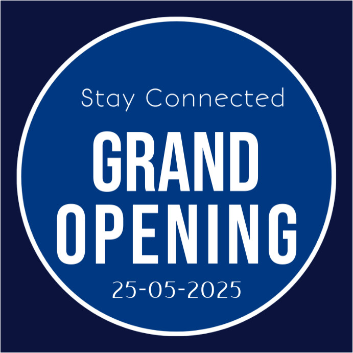 Blue Grand Opening Announcement Instagram Post Template | PosterMyWall