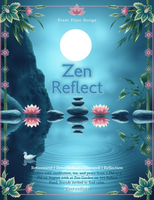 Copy of Blue Gray Zen Reflect Flyer Design Template | PosterMyWall