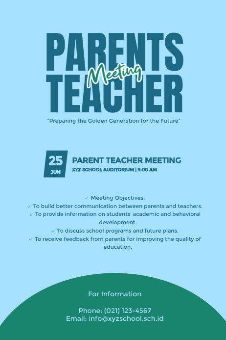 Blue Green Meeting Flyer Poster Template | PosterMyWall