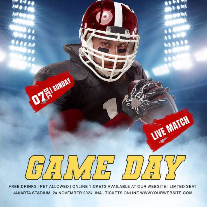 Blue Grunge Game Day Flyer Template | PosterMyWall