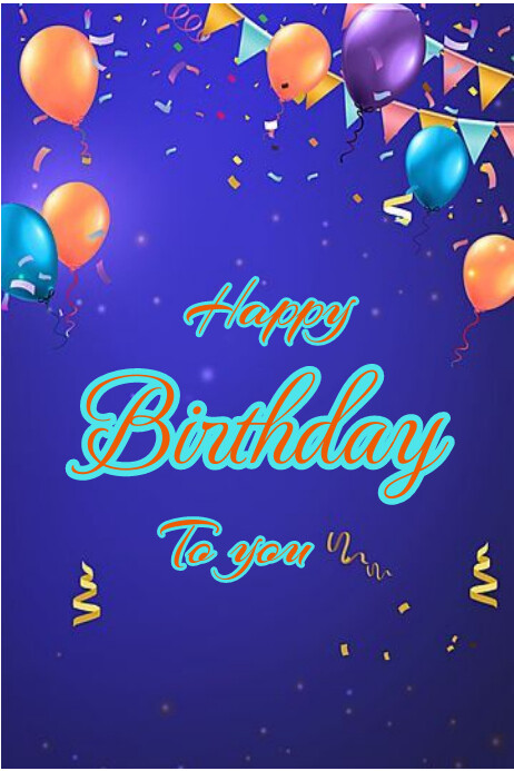 Blue Happy Birthday Poster Template | PosterMyWall