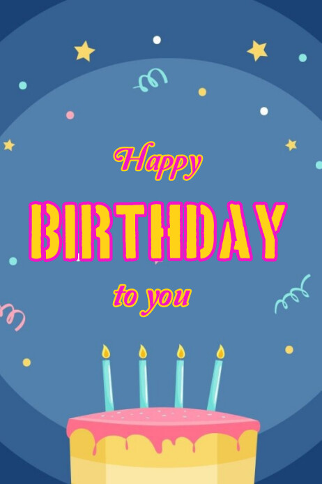 Blue Happy Birthday Poster Template | PosterMyWall