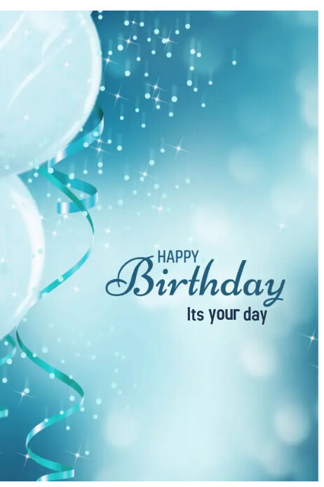 Blue Happy Birthday Poster Template | PosterMyWall