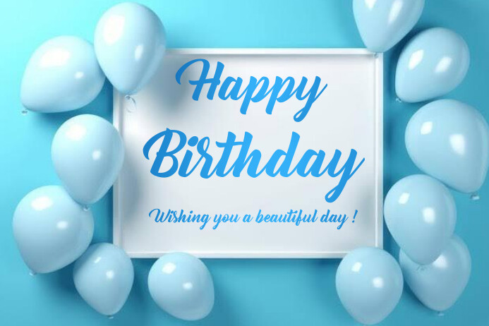 Plantilla de Blue Happy Birthday Poster | PosterMyWall
