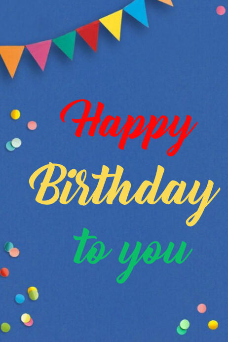 Plantilla de Blue Happy Birthday Poster | PosterMyWall