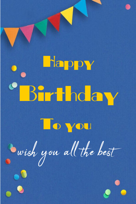 Blue Happy Birthday Poster Templat | PosterMyWall