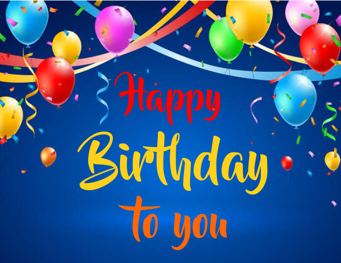 Blue Happy Birthday To You Flyer (us Letter) Template | PosterMyWall