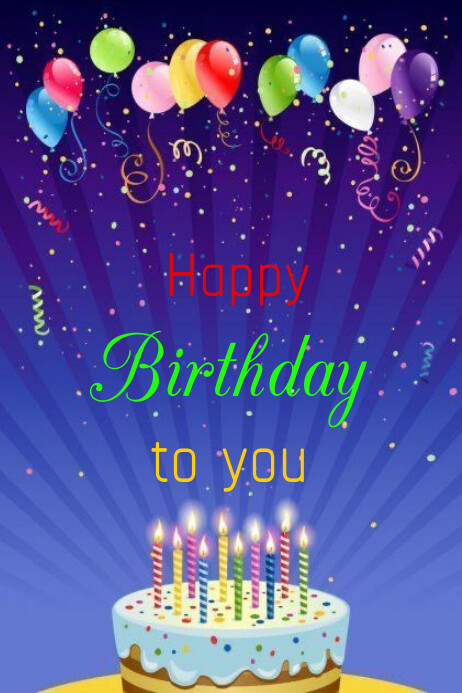 Plantilla de Blue Happy Birthday To You Poster | PosterMyWall