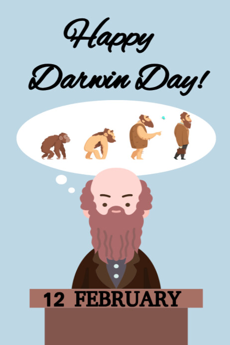 Copy of Blue Happy Darwin Day Banner 4' × 6' | PosterMyWall
