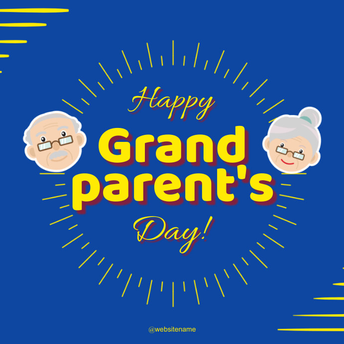 Blue Happy Grandparent's Day Instagram Post Template | PosterMyWall