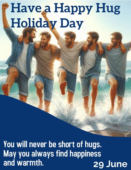 Copy of Blue Happy Hug Holiday Day Flyer (us Letter | PosterMyWall