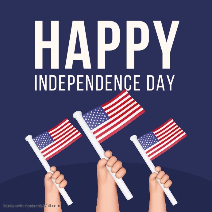 Blue Happy Independence Day Instagram Post Template | PosterMyWall