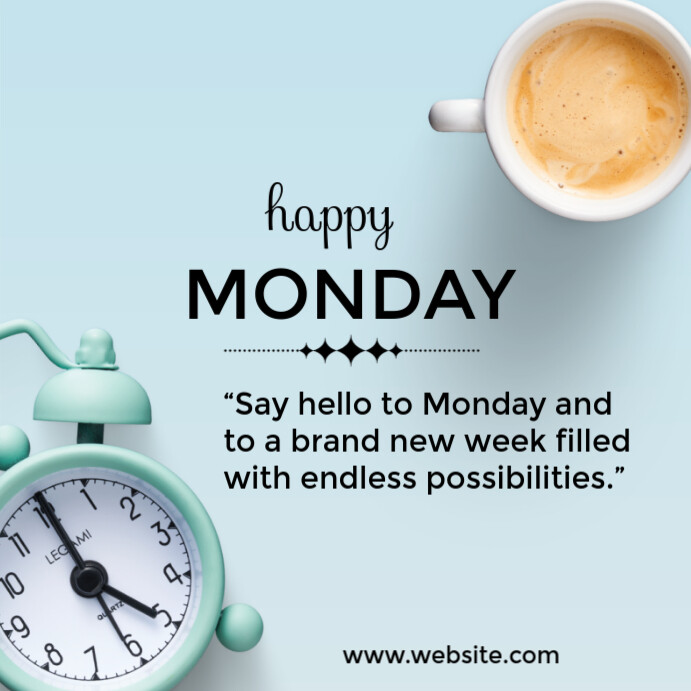 Blue Happy Monday Instagram Post Template | PosterMyWall