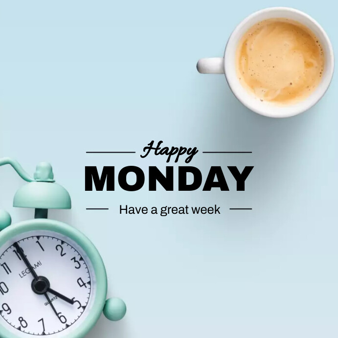 Blue happy new week positive motivation Insta Template | PosterMyWall