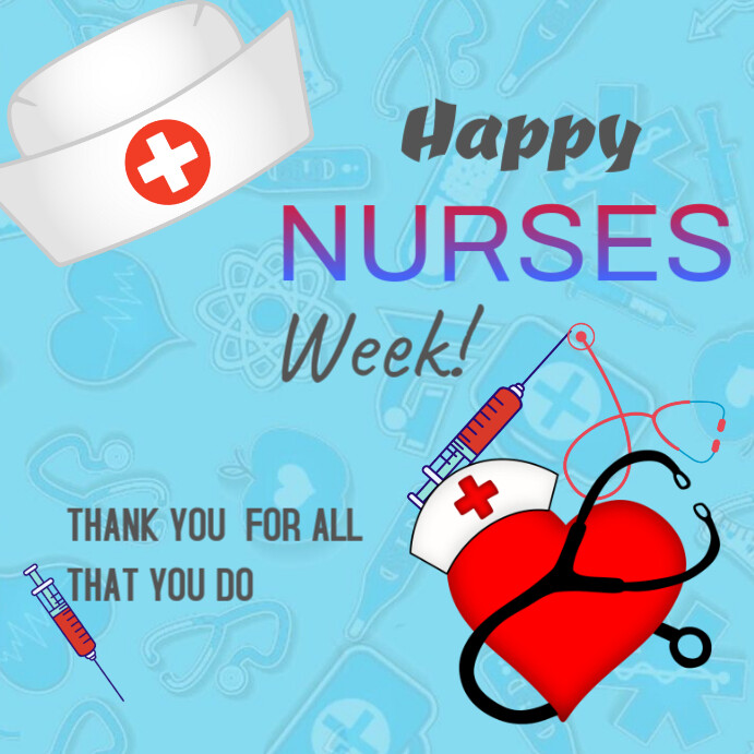 Plantilla de Blue Happy Nurses Week Instagram Post | PosterMyWall