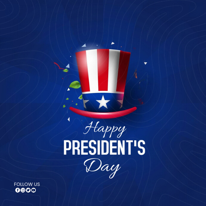 Blue happy president day Template | PosterMyWall