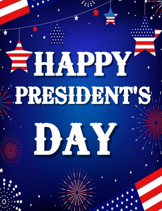 Blue Happy Presidents’ Day Flyer (us Letter) Template | PosterMyWall