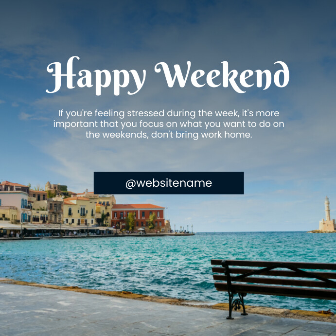 Modèle Blue Happy Weekend Instagram Post | PosterMyWall