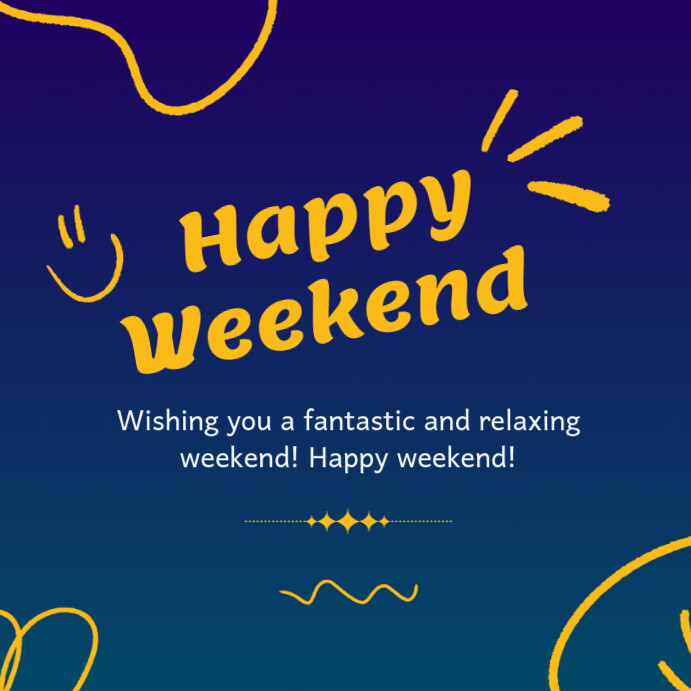 Plantilla de Blue Happy Weekend Instagram Post | PosterMyWall