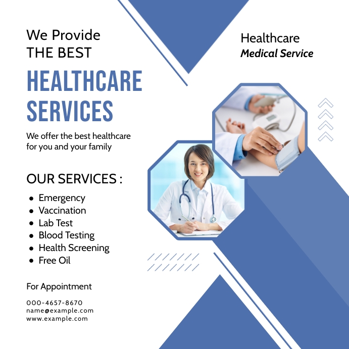 Blue Healthcare Services Instagram Post Template | PosterMyWall