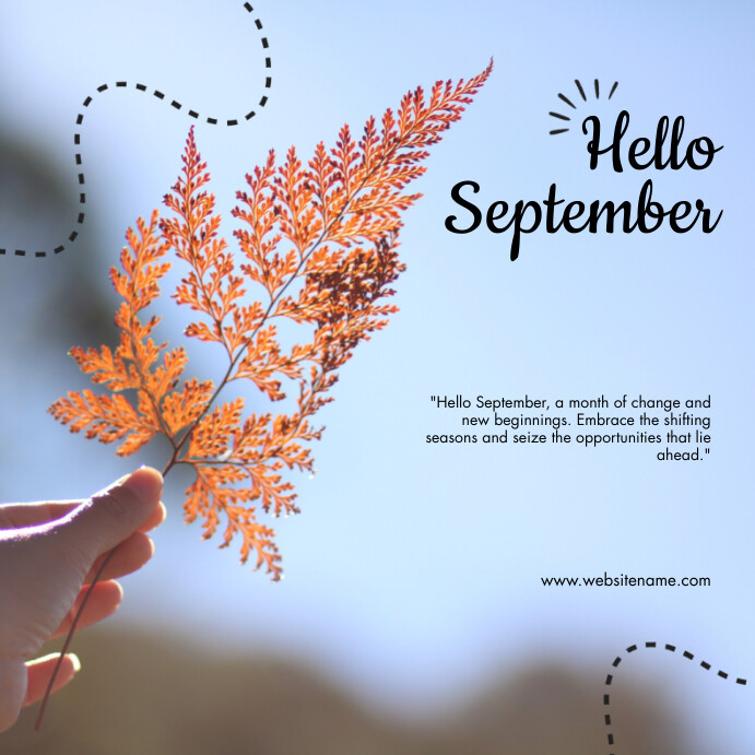 Plantilla de Blue Hello September Instagram Post | PosterMyWall