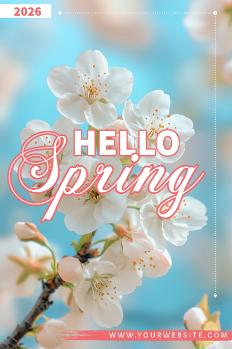Blue Hello Spring Poster Template | PosterMyWall