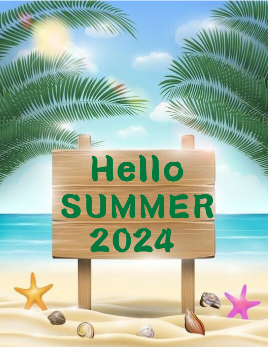 Blue Hello Summer 2024 Flyer (us Letter) Template | PosterMyWall