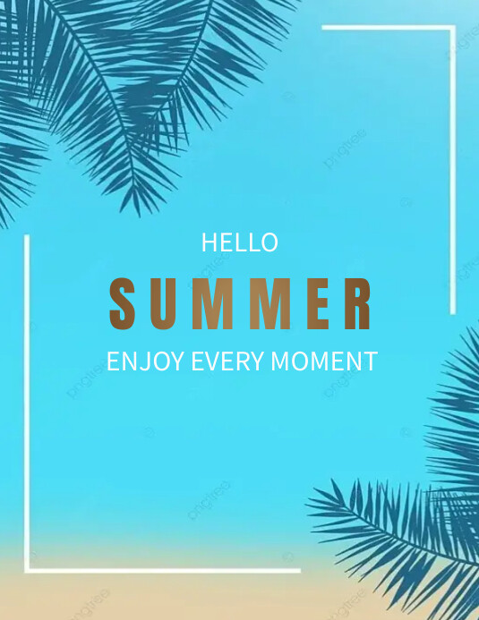 Blue Hello Summer Flyer (us Letter) Template | PosterMyWall